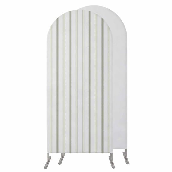6FT Arch Backdrop Covers, Sage Green Striped Wedding Arch Cover ...