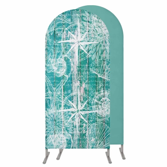 6FT Arch Backdrop Covers, Summer Coastal Wedding Arch Cover Stretchy ...