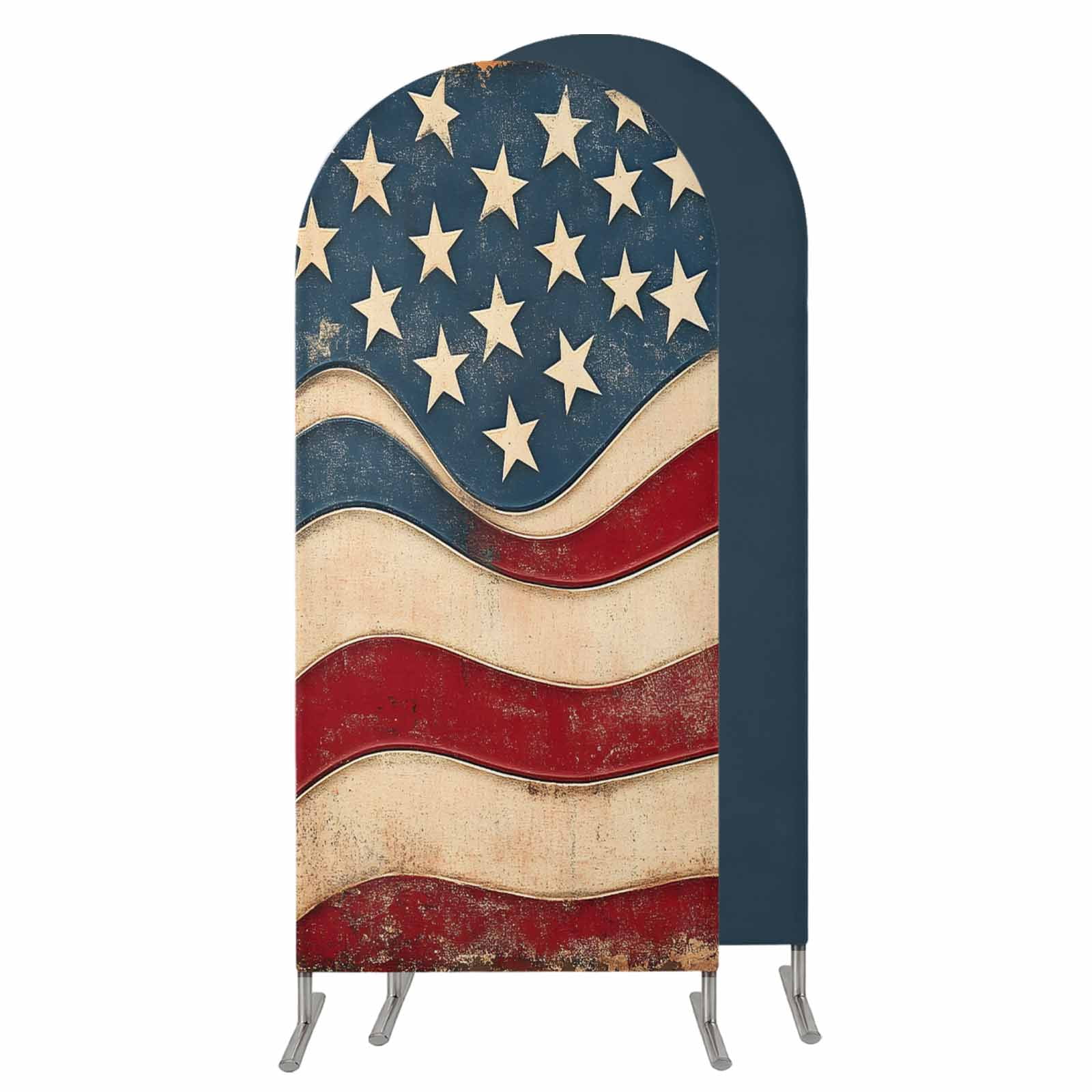 6FT Arch Backdrop Covers, Vintage American Flag Wedding Arch Cover ...