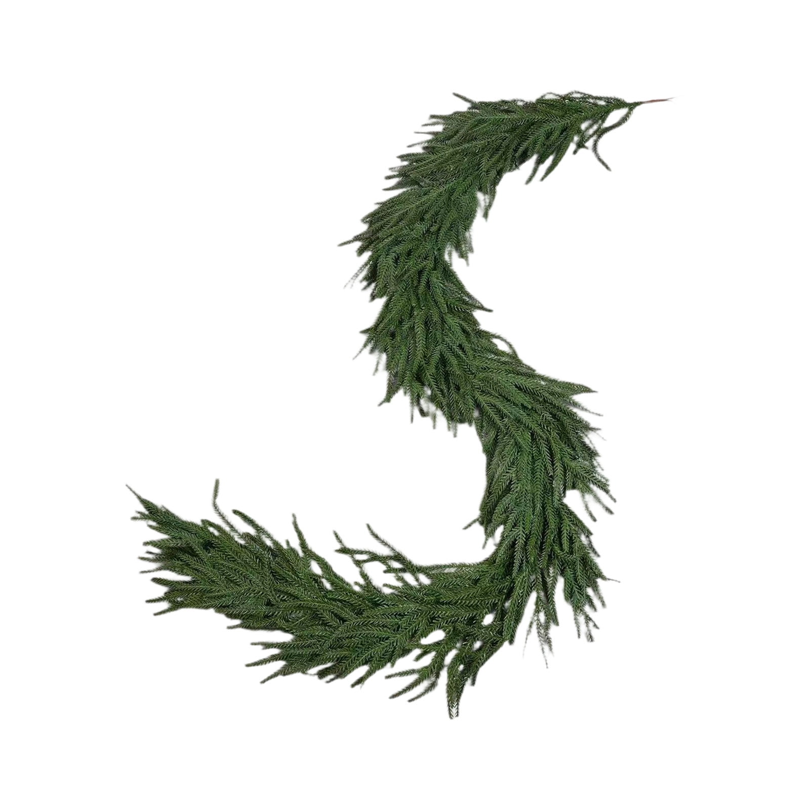 6FT Artificial Cliff Cedar Garlands, Real Touch Winter Norfolk Pine Garland, Green Artificial ...