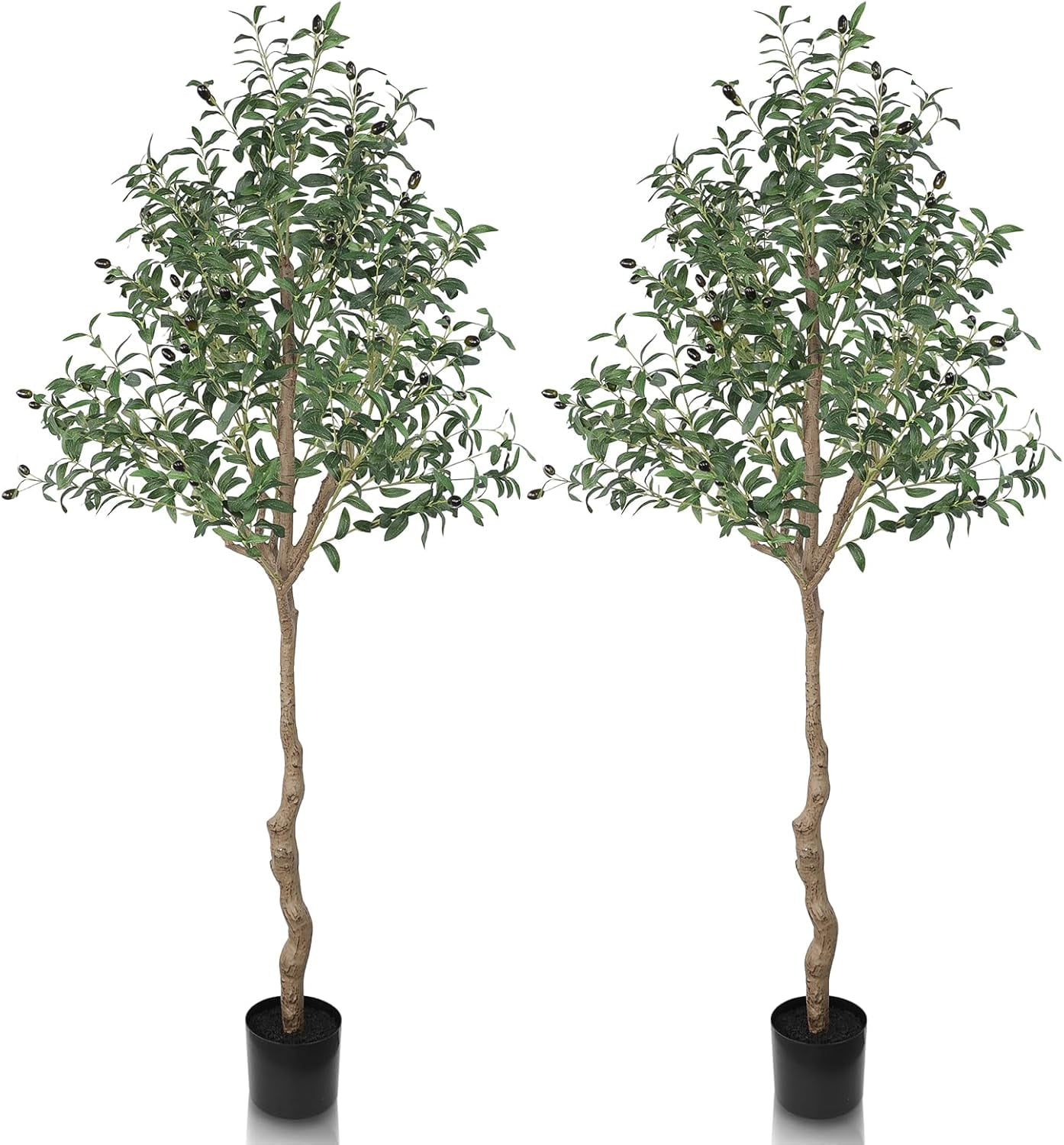 6FT Artificial Olive Tree - Large Fake Plant with 1150 Leaves and 44 ...