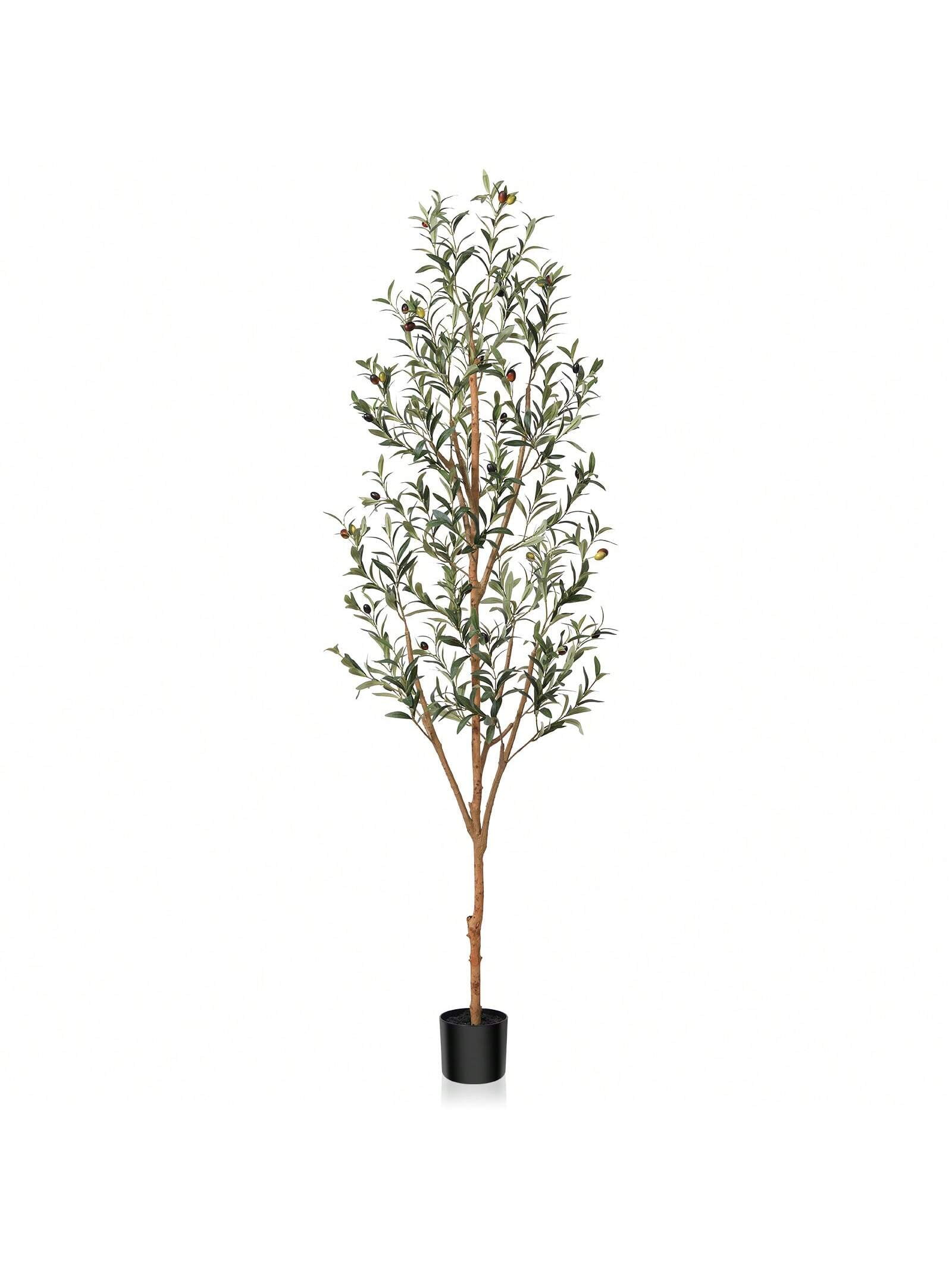 6FT Artificial Olive Tree With Realistic Leaves And Natural Trunk, Silk ...