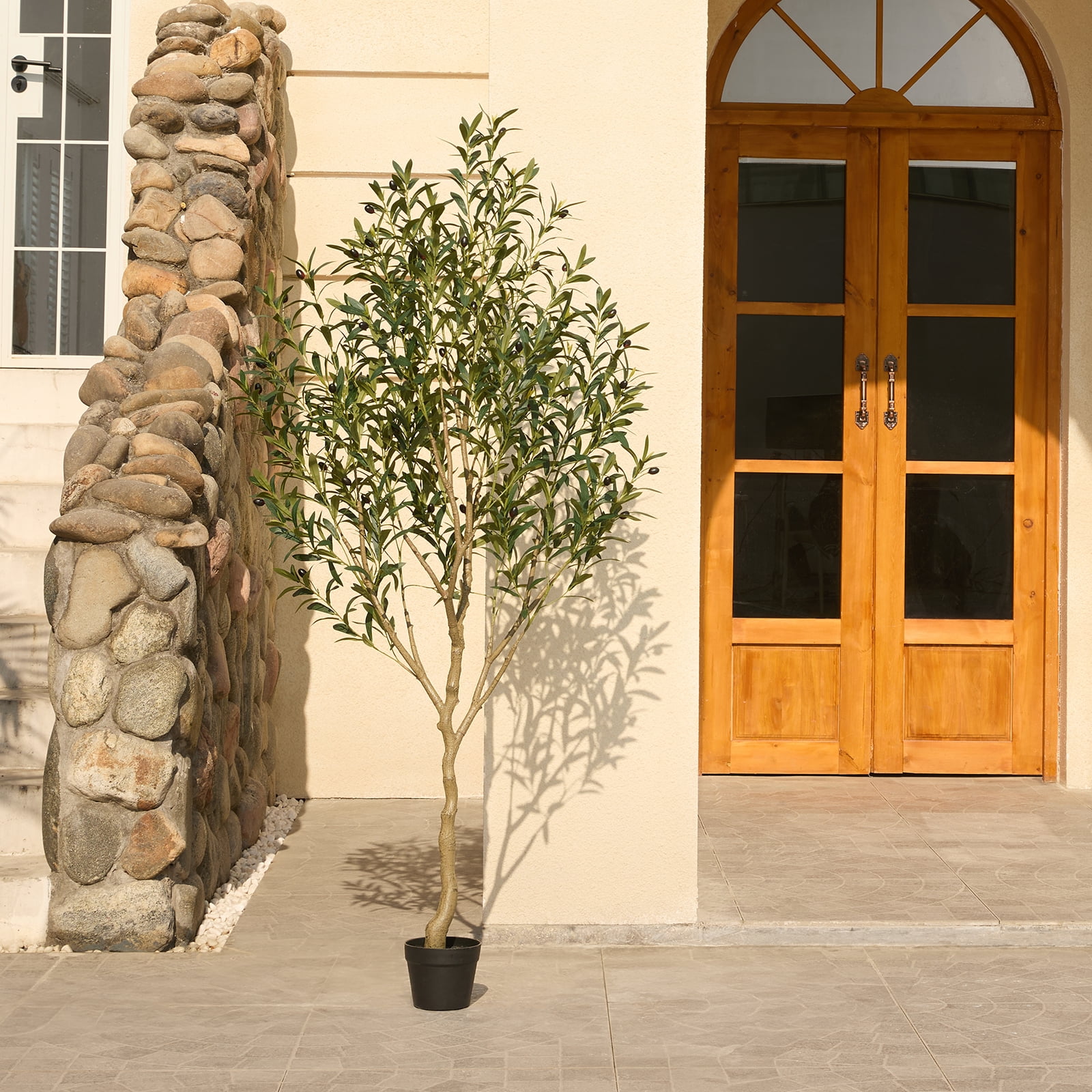 6FT Artificial Olive Tree with Fruits, Lifelike Indoor/Outdoor Decor ...