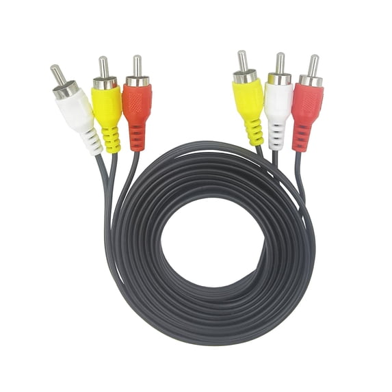 6FT Audio Video Composite Cable, 3- Male to 3- Male AV Cable Compatible ...