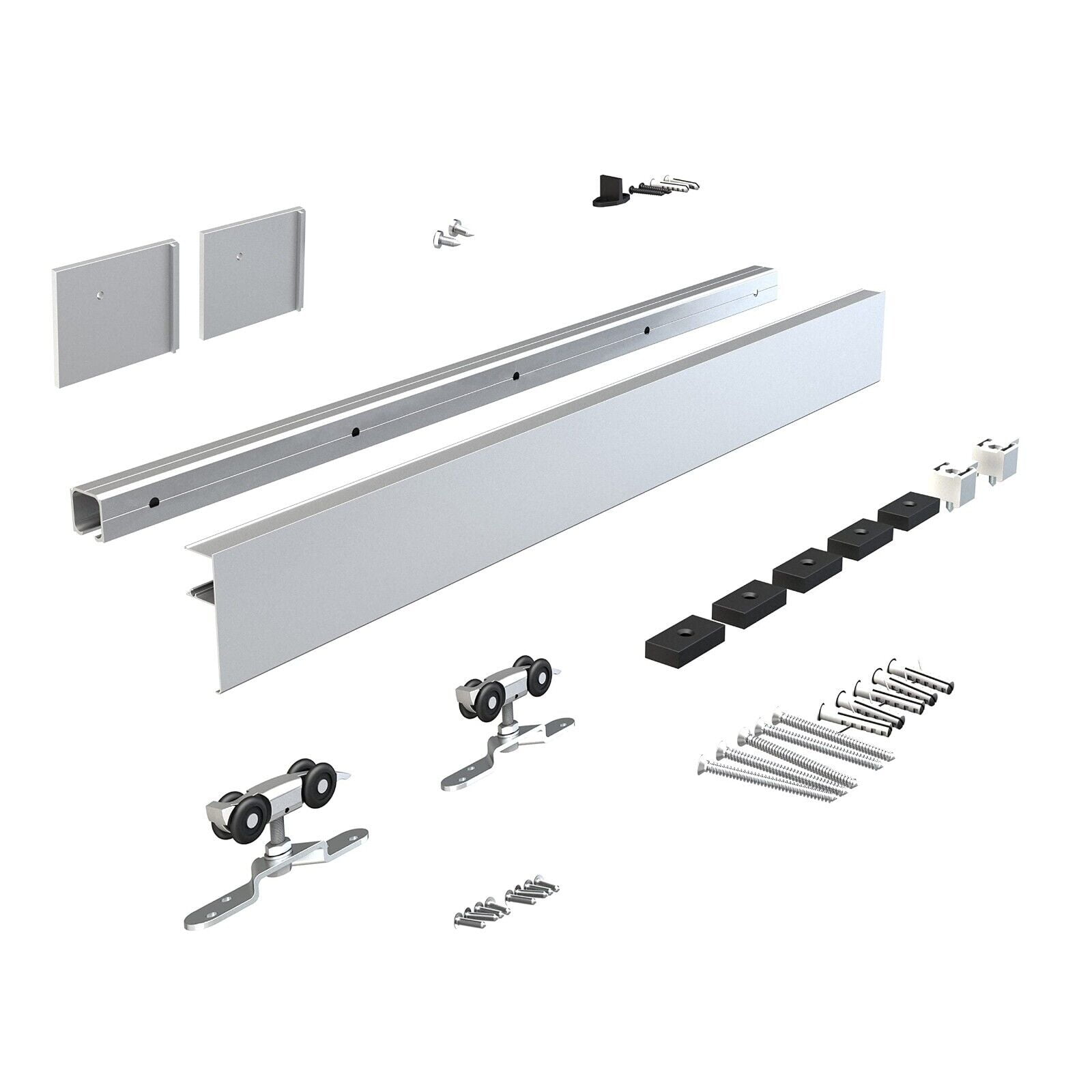 6FT Barn Door Sliding Hardware Track Kit Aluminium Alloy Box Rail Track ...
