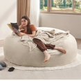 6FT Bean Bag Chair, Memory Foam Filled, Soft Flannel Cover – Floor Sofa ...