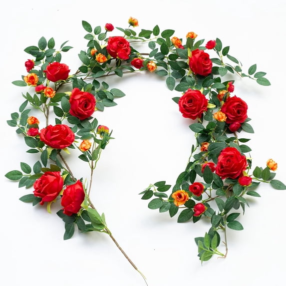 6FT Bendable Flower Garland, Artificial Rose Vine Hanging Floral ...