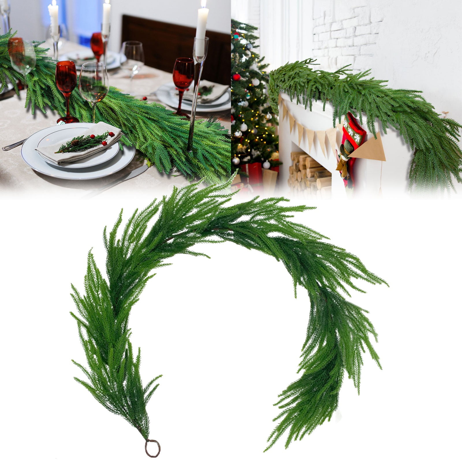 6FT Cane Garlands Real Winter Garland Green Greenery Garland For Table ...