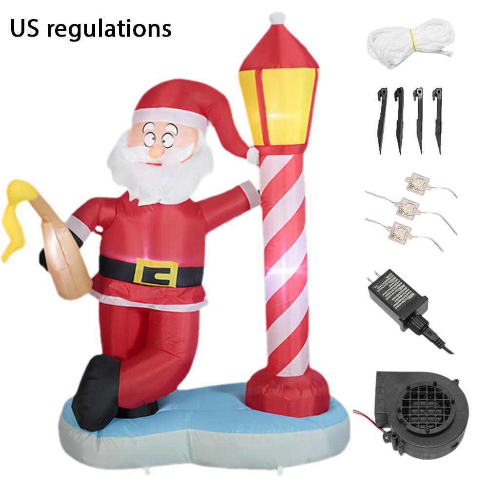 6FT Christmas Inflatable Santa Claus Outdoor Decoration with LED Lights ...