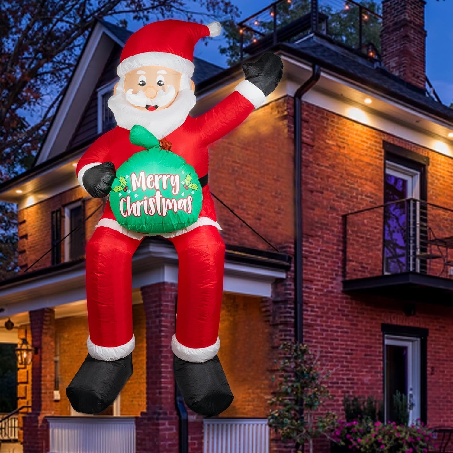 6FT Christmas Inflatables Outdoor Decorations, Climbing Santa Christmas ...