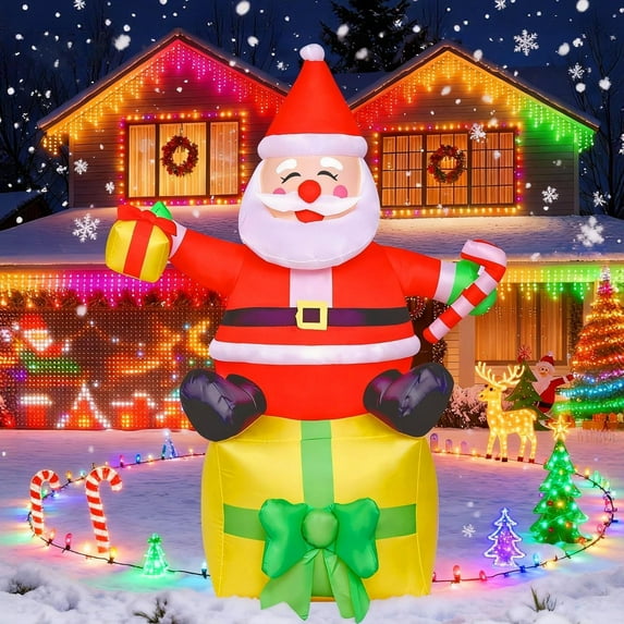 6FT Christmas Inflatables Outdoor Decorations,Inflatable Santa Claus ...