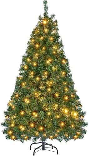 6FT Christmas Tree, Artificial Christmas Tree with RC 300 LEDs Warm ...