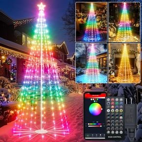 Shop Artificial Christmas Trees with Remote Control in Green and White