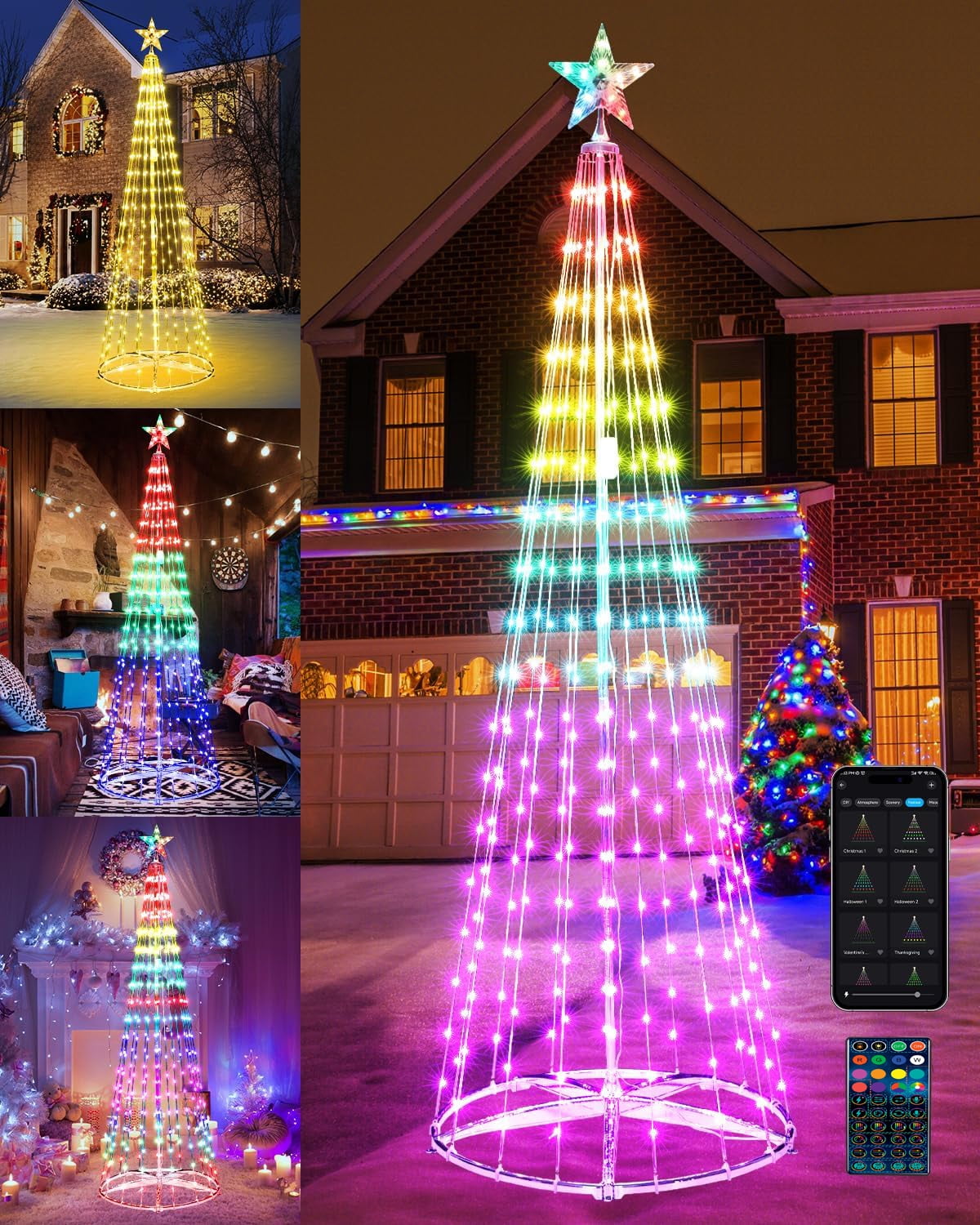 6FT Christmas Tree-Lighted Christmas Tree portable Tree LED light,color ...