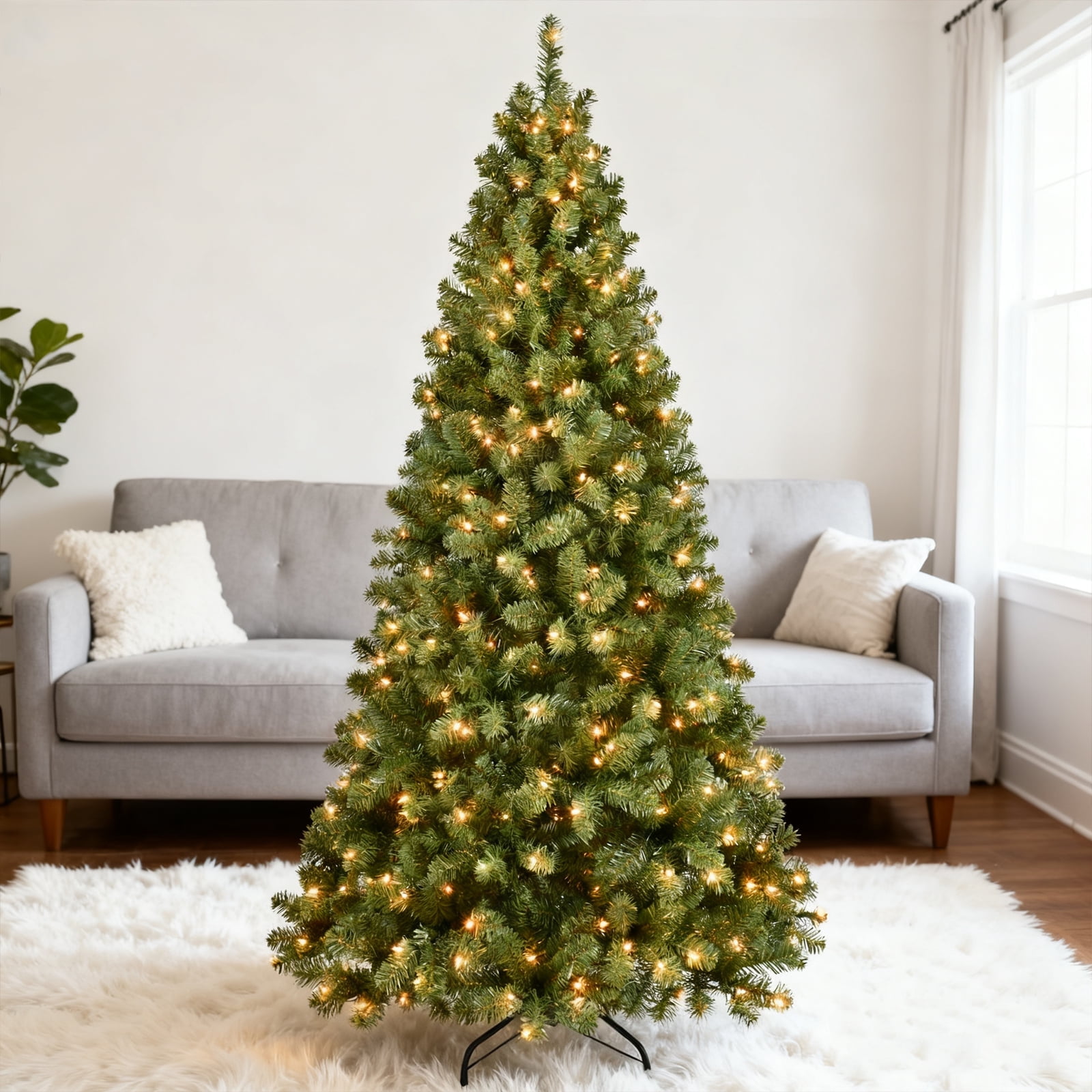 Bringstar 6FT Prelit Artificial Christmas Tree with 300 Warm White ...