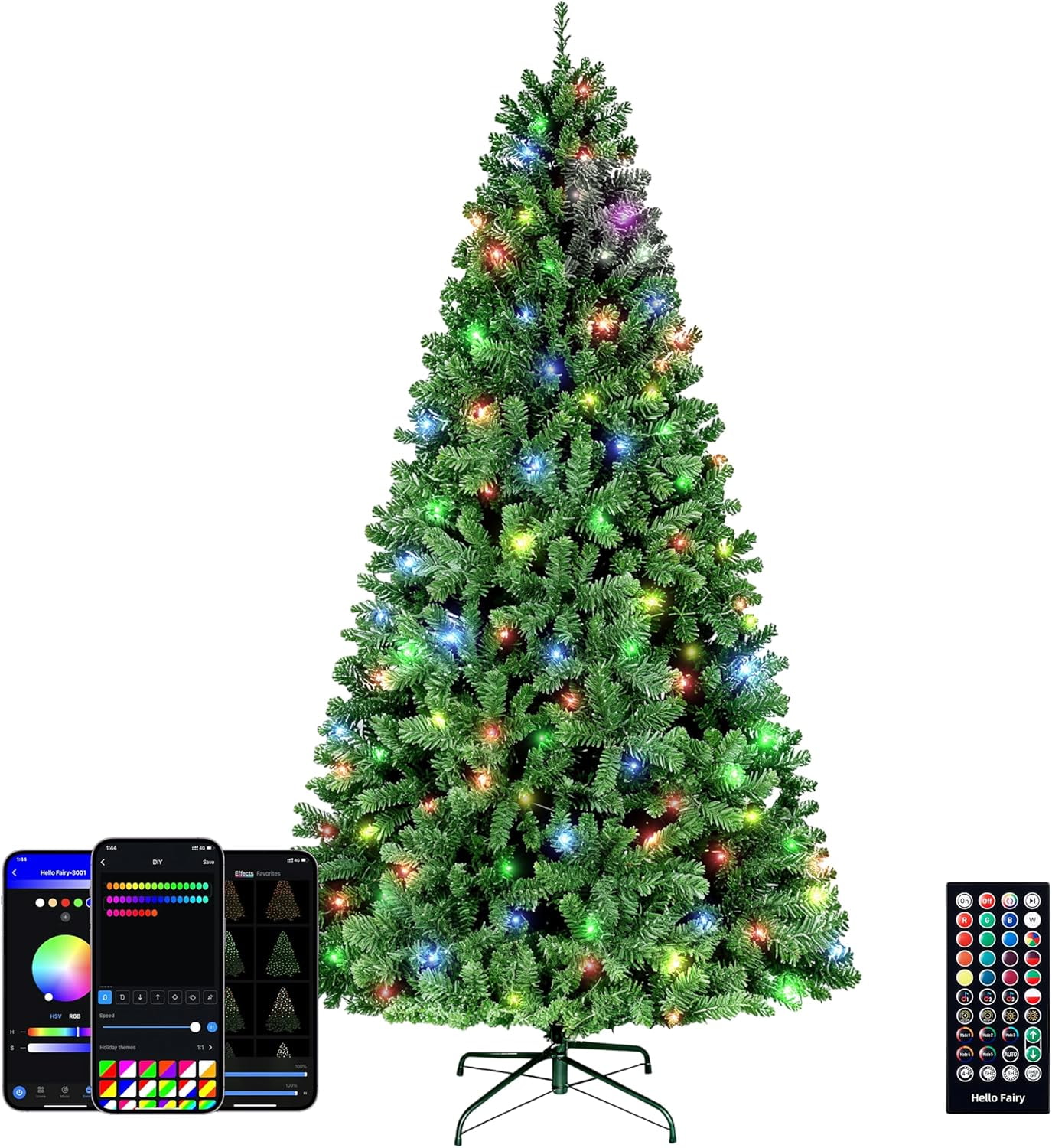 6FT Christmas Tree, Prelit Lighted Artificial Tree, Pre Lit Christmas ...