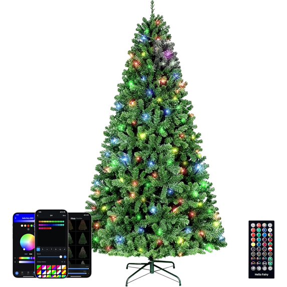 6FT Christmas Tree, Prelit Lighted Artificial Tree, Pre Lit Christmas ...