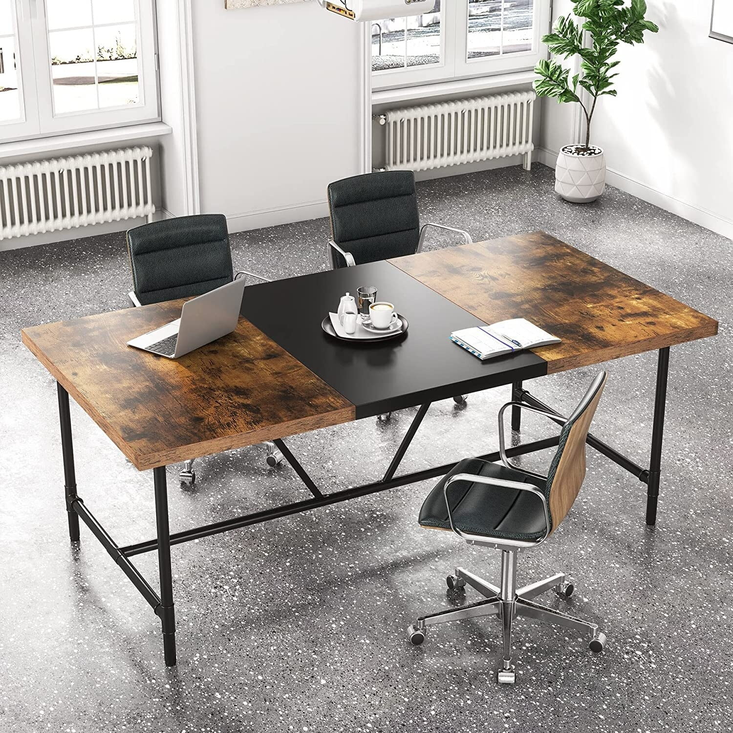 6FT Conference Table, 70.8" W x 35.4" D Meeting Table Conference Room ...