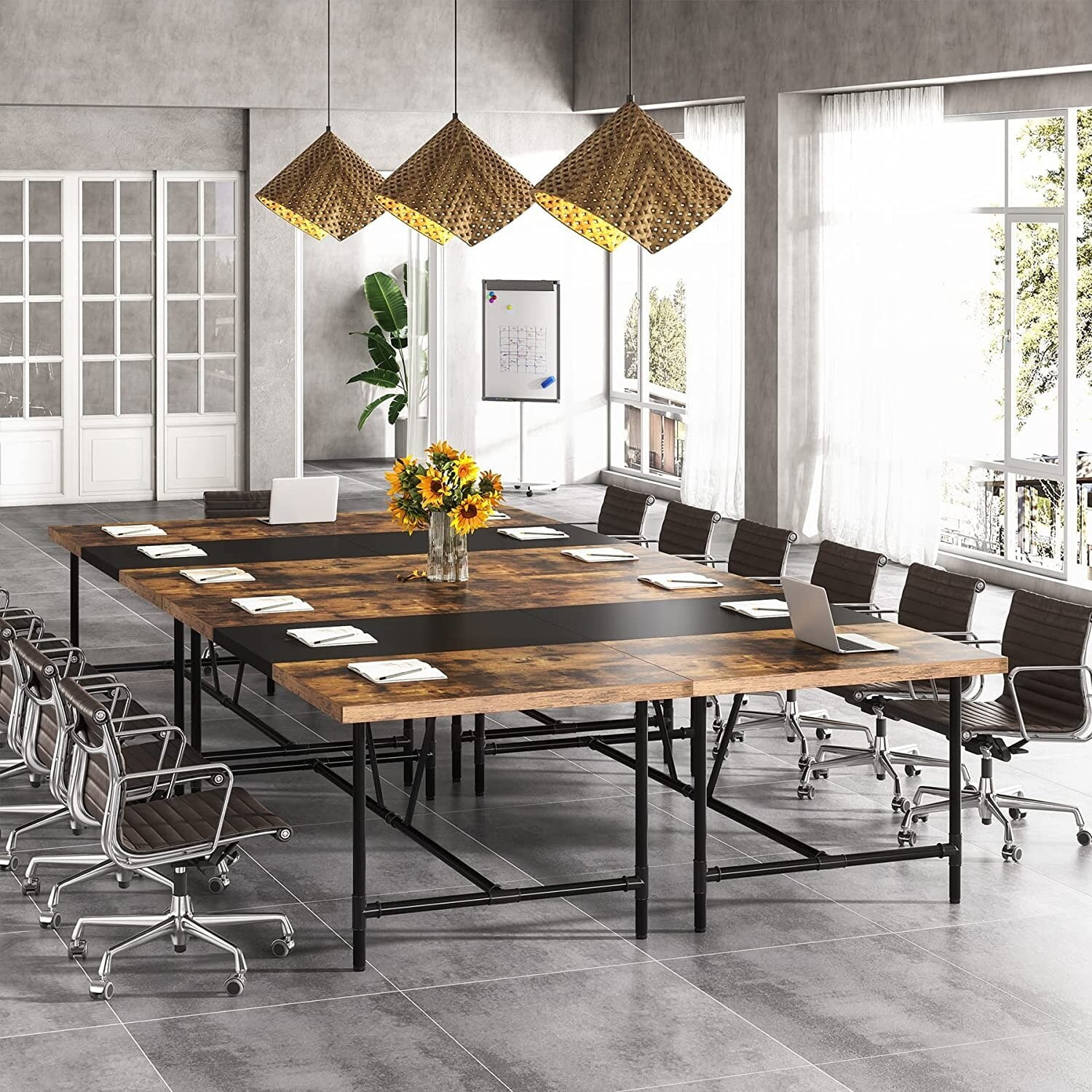 6FT Conference Table, 70.8" W x 35.4" D Meeting Table Conference Room ...