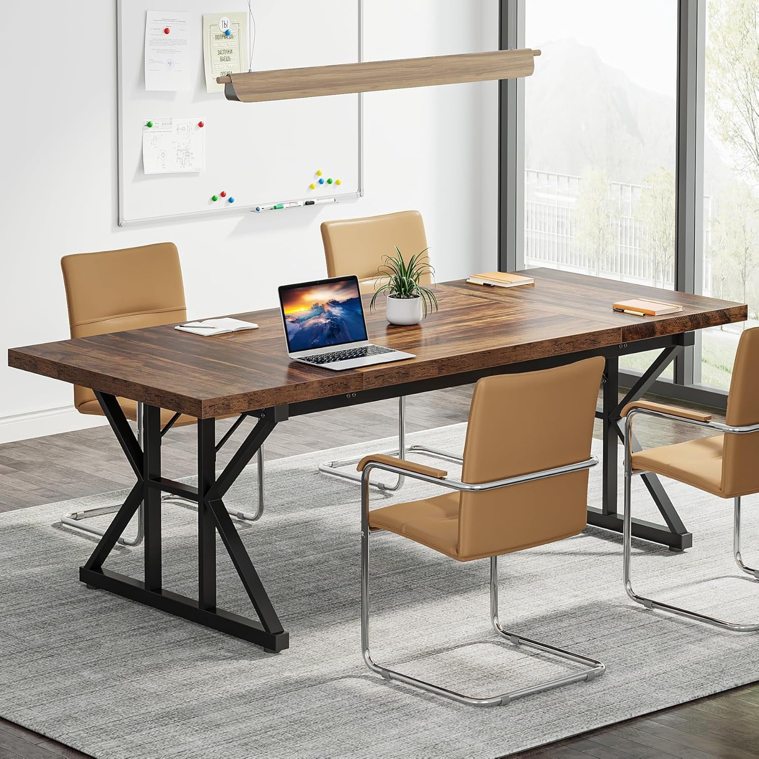 6FT Conference Table, 70.86 L x 31.49 W x 29.52 H Inches Rectangle ...