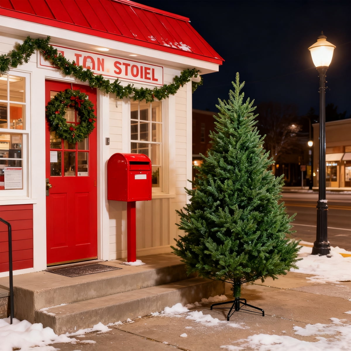 6FT Curved Christmas Tree – 72-inch Green Irregular-Shaped Tree with ...