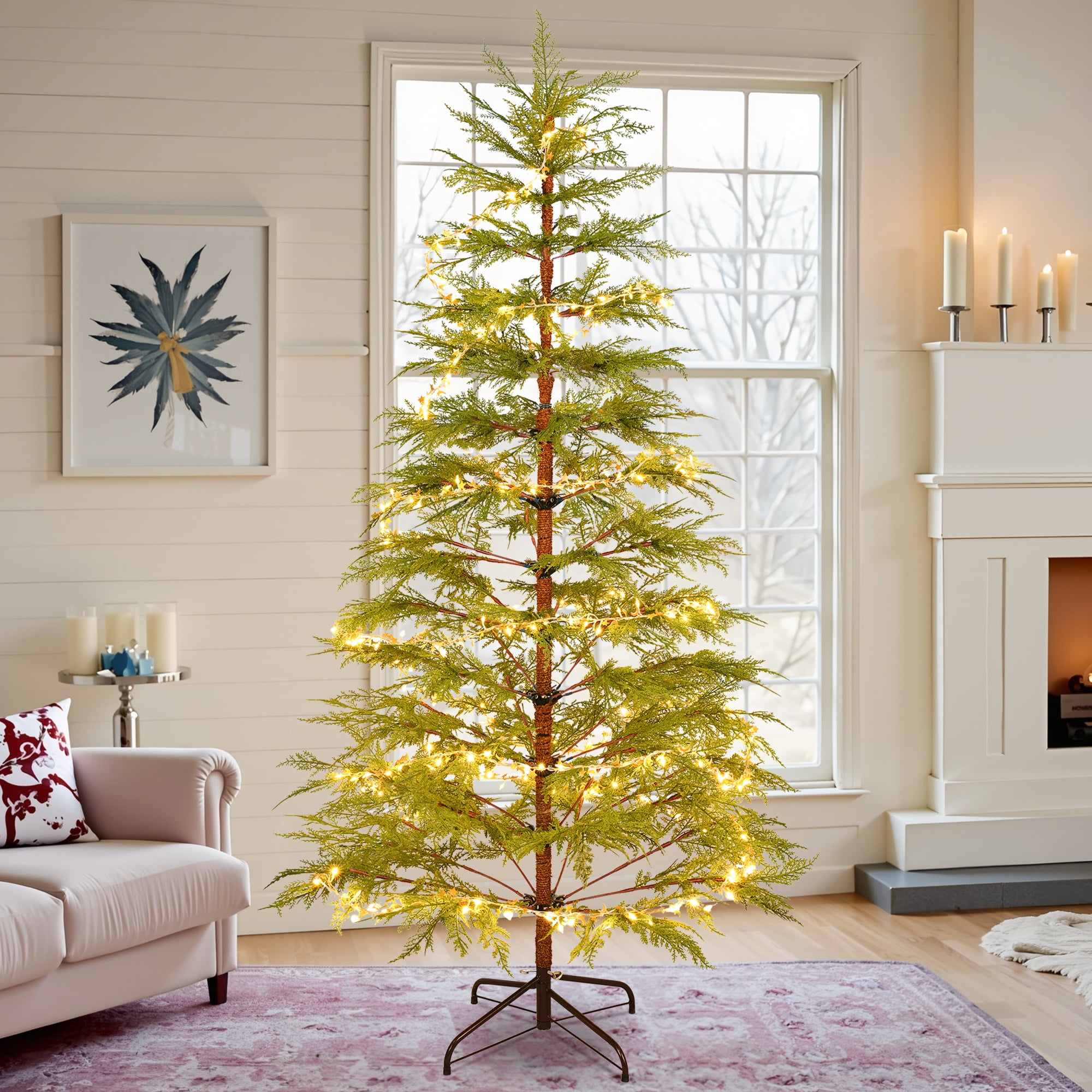 6FT Cypress Christmas Tree with 300 Warm White LED Lights, 612 PE ...