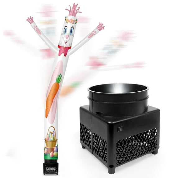 6FT Easter Bunny Inflatable Tube Man with Blower (5.5'' Diameter) and ...