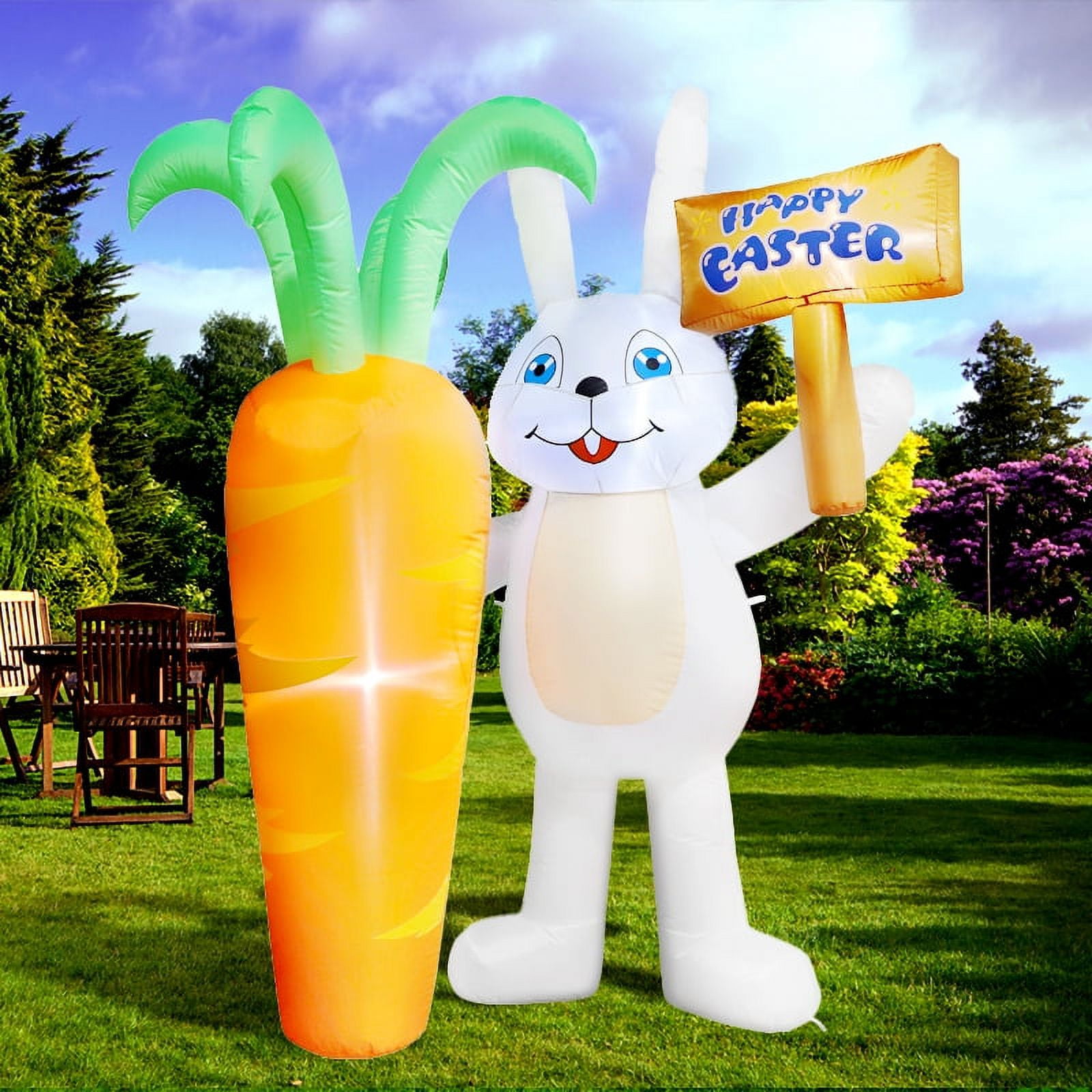 6FT Easter Inflatables Outdoor Decoration Easter Bunny Decor Inflatable ...
