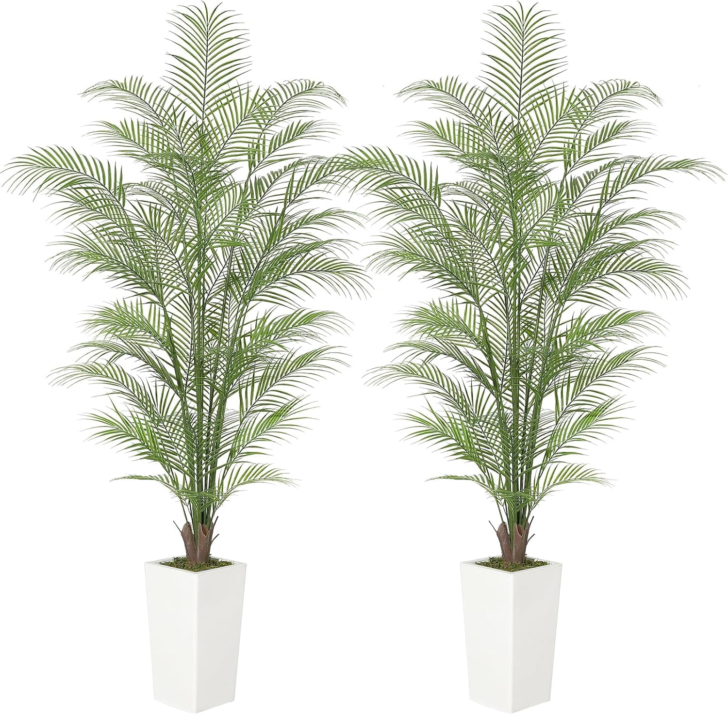6FT Fake Palm Tree Faux Areca Palm Plants with Full Lifelike Palm ...