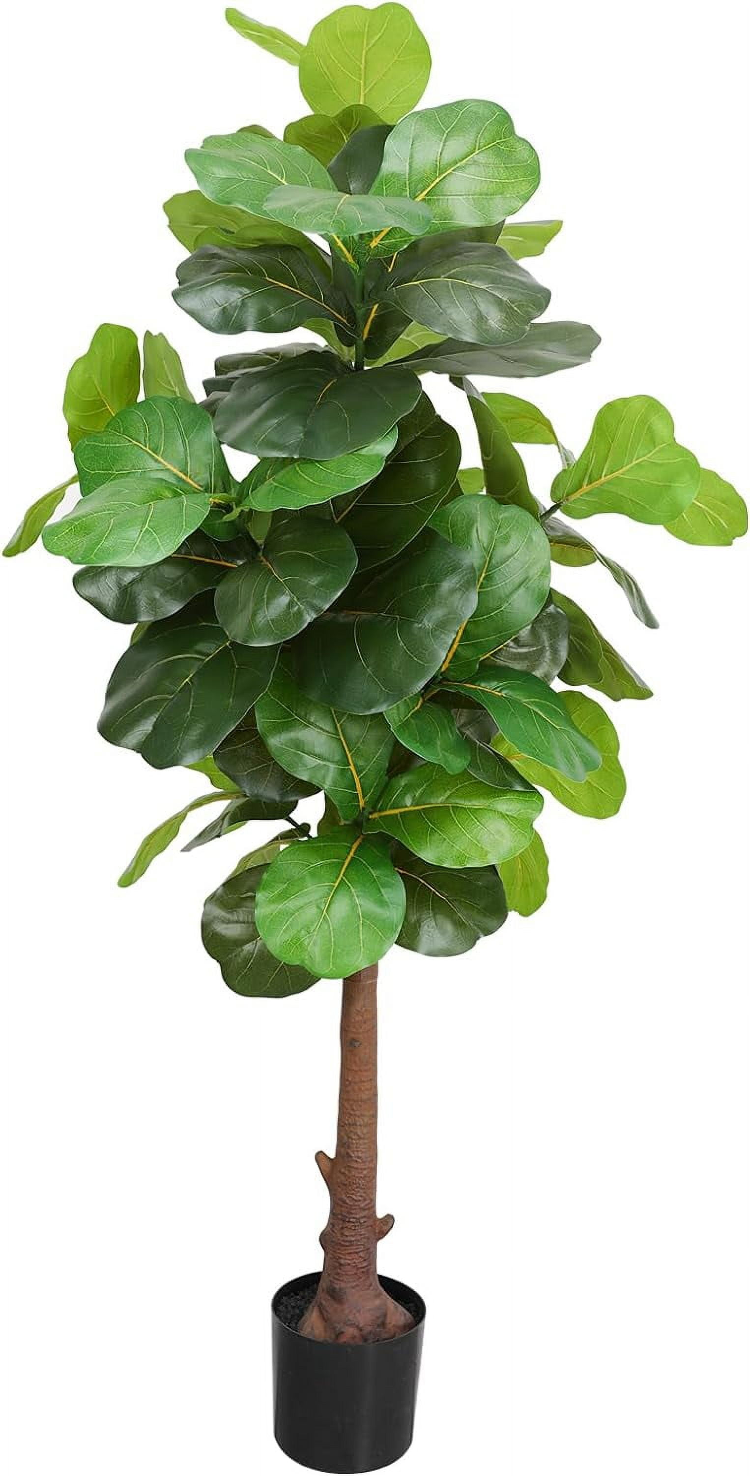 6FT Faux Fiddle Leaf Fig Tree,Artificial Ficus Lyrata Plant Tree with ...