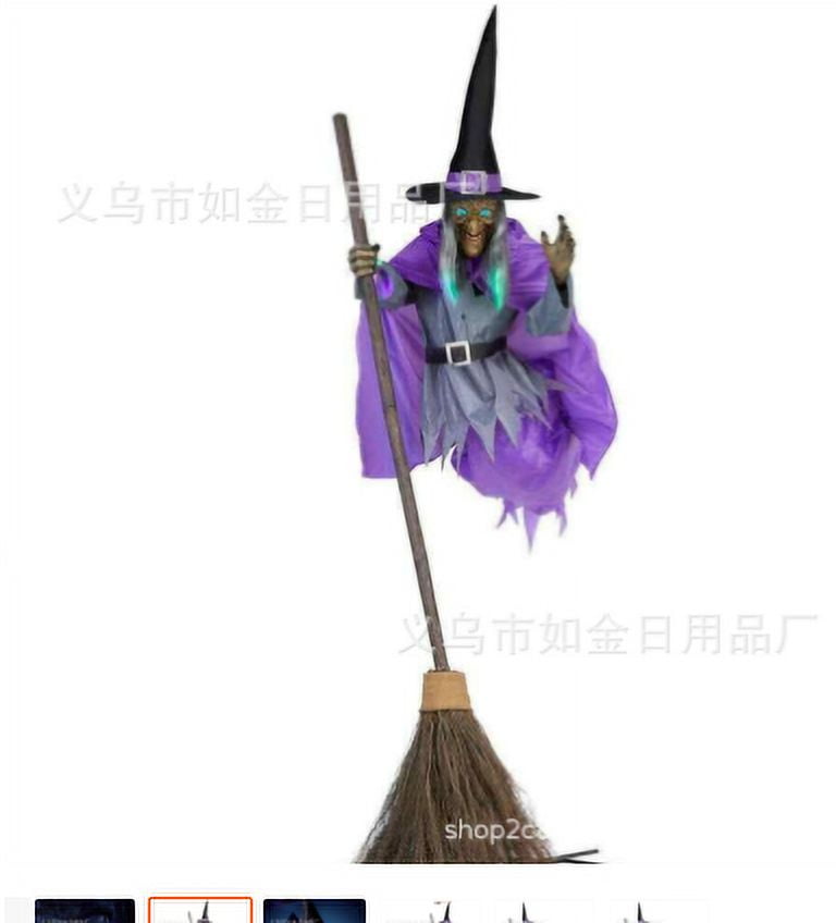 6FT Floating Witch Halloween Decor,Animated Hovering Witch Animatronics ...