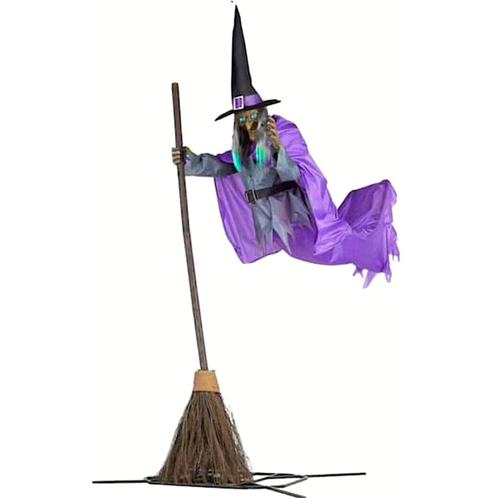 6FT Floating Witch Halloween Decor,Animated Hovering Witch Animatronics ...