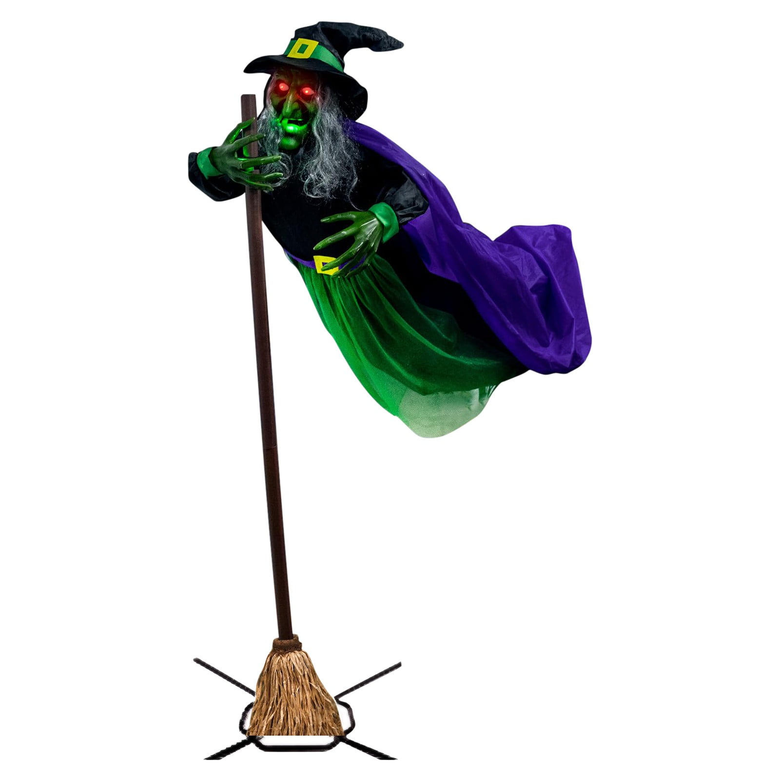 6FT Floating Witch Halloween Decor,Animated Hovering Witch Animatronics ...