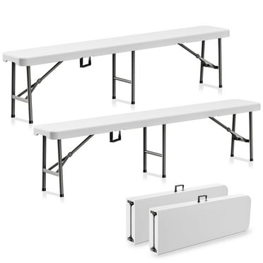 6 Foot Heavy Duty Folding Bench 72 Inch Portable Plastic Seat with ...