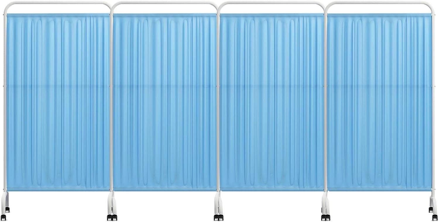 6FT Folding Medical Privacy Screen, Portable Room Divider with Lockable ...