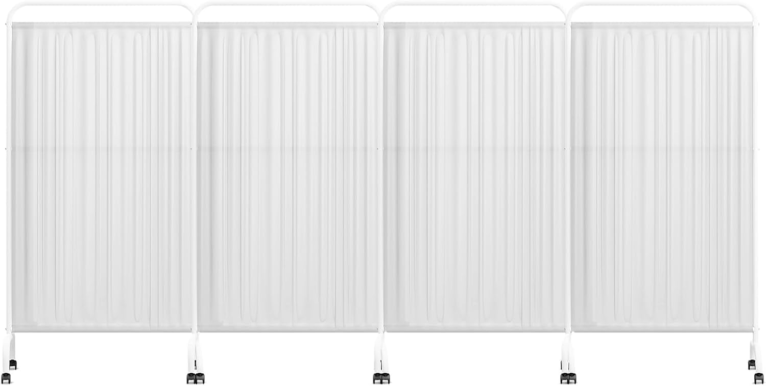 6FT Folding Medical Privacy Screen, Portable Room Divider with Lockable ...