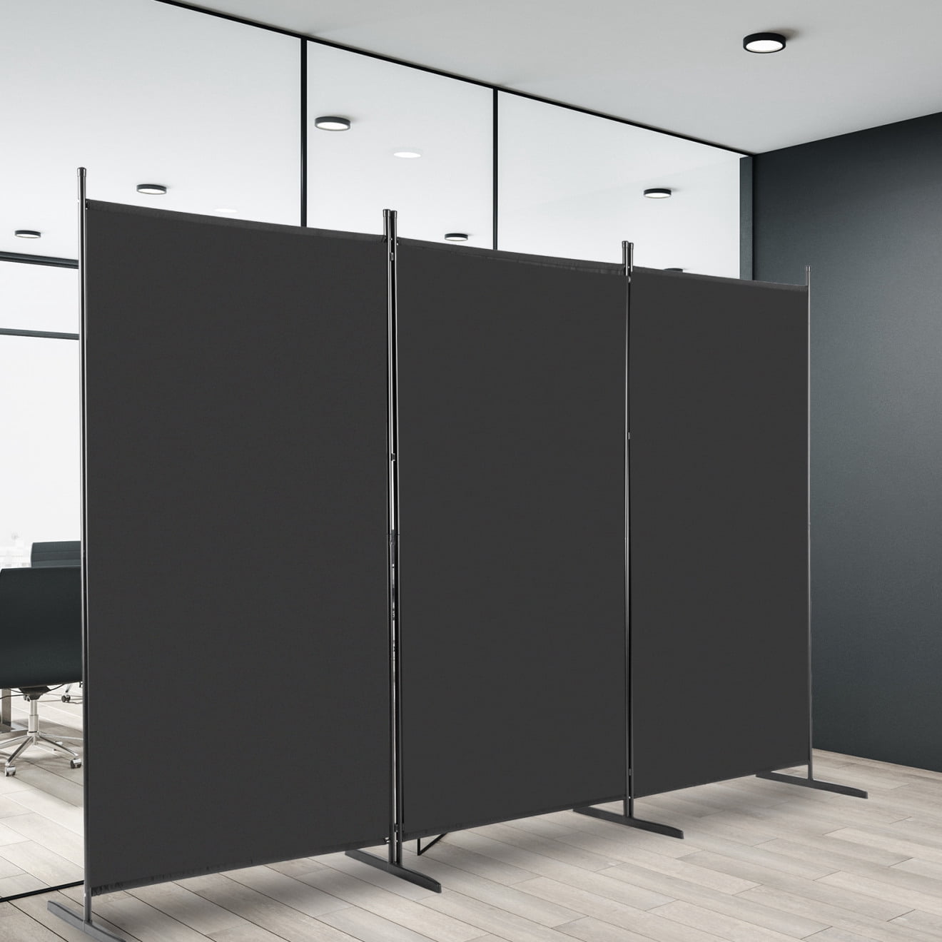 6FT Folding Privacy Screens with Thick Cloth, 3 Panel Metal Frame Wall ...