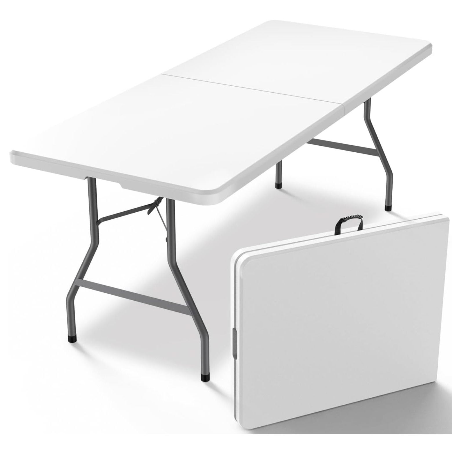 6FT Folding Table, Heavy Duty Portable Table with Handle, 30x72 inch ...