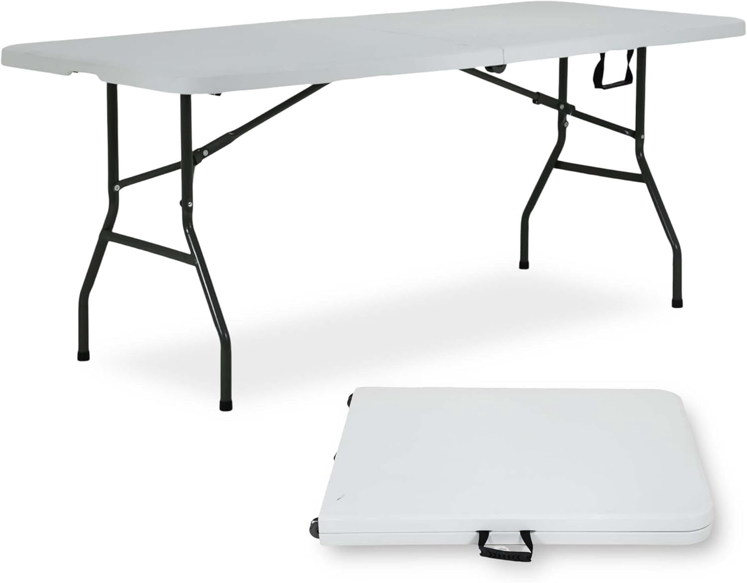 6FT Folding Table, Portable Camping Table, Plastic Foldable Table for ...