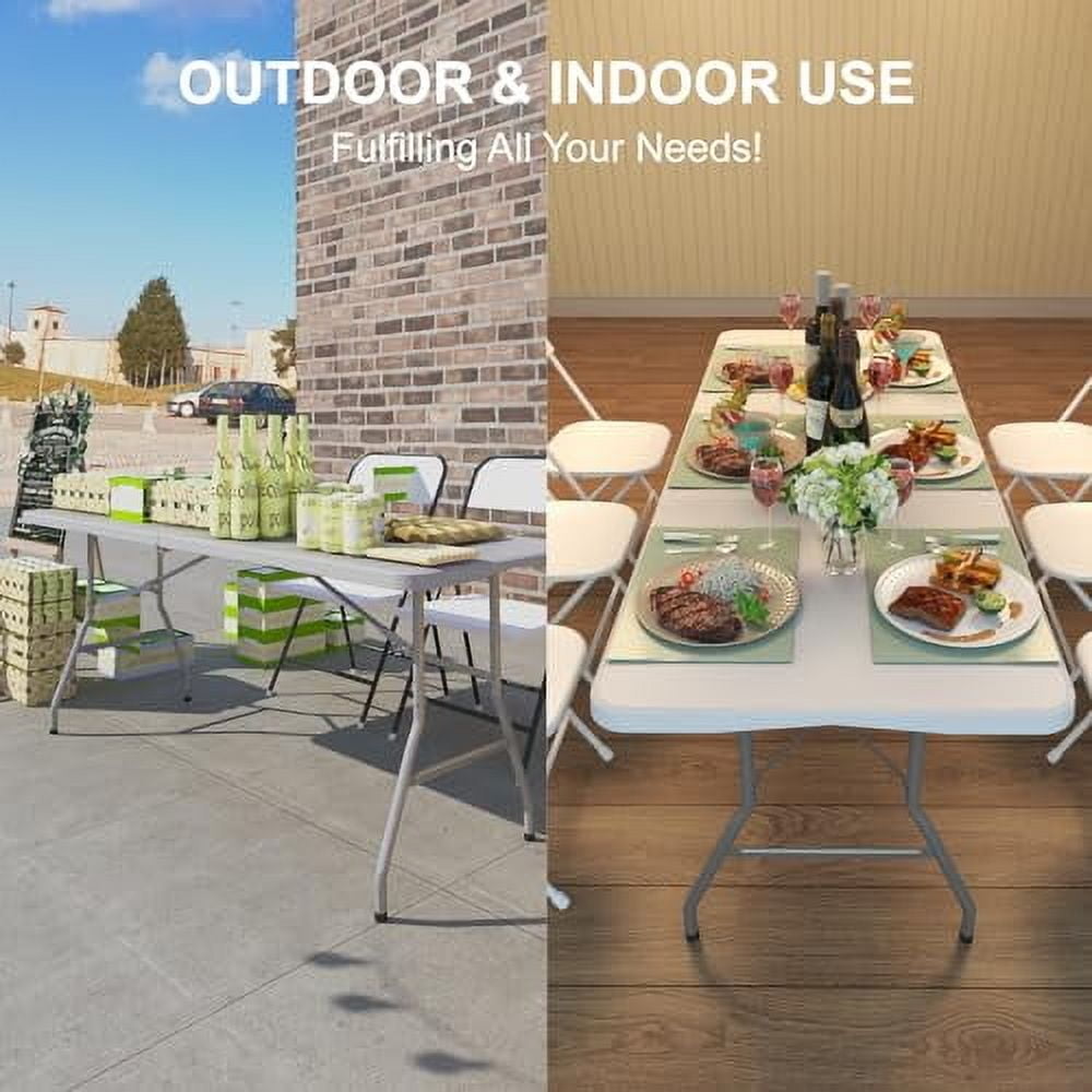 6FT Folding Table, Portable Plastic Folding Table, Folding Dining Table ...