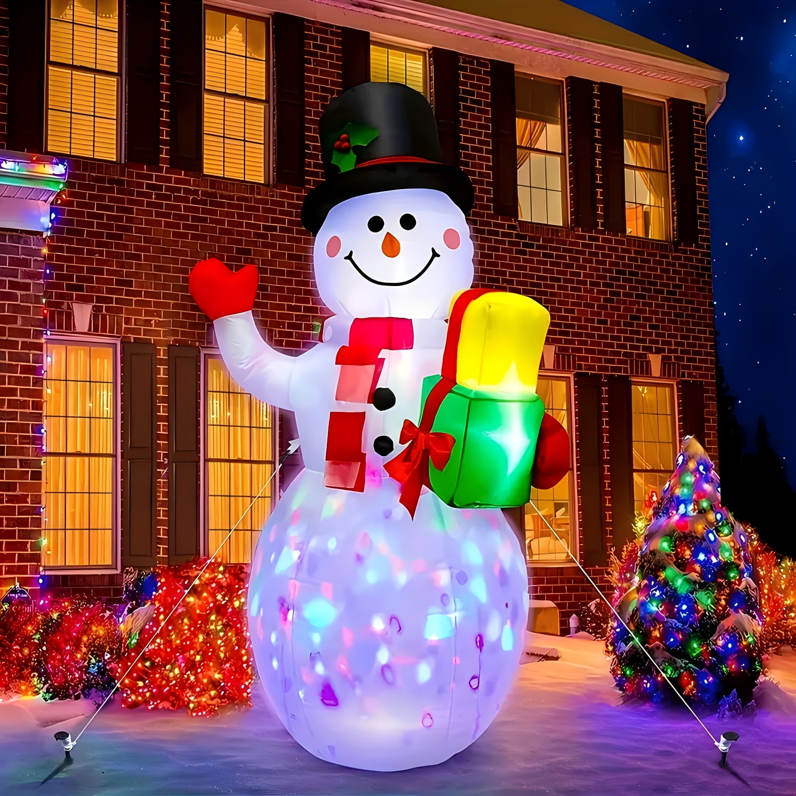6FT Giant Inflatable Santa - Built-In LED Lights, Self-Standing with ...