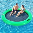 6FT Green Round Inflatable Floating Dock Water Hammock Pool Float ...