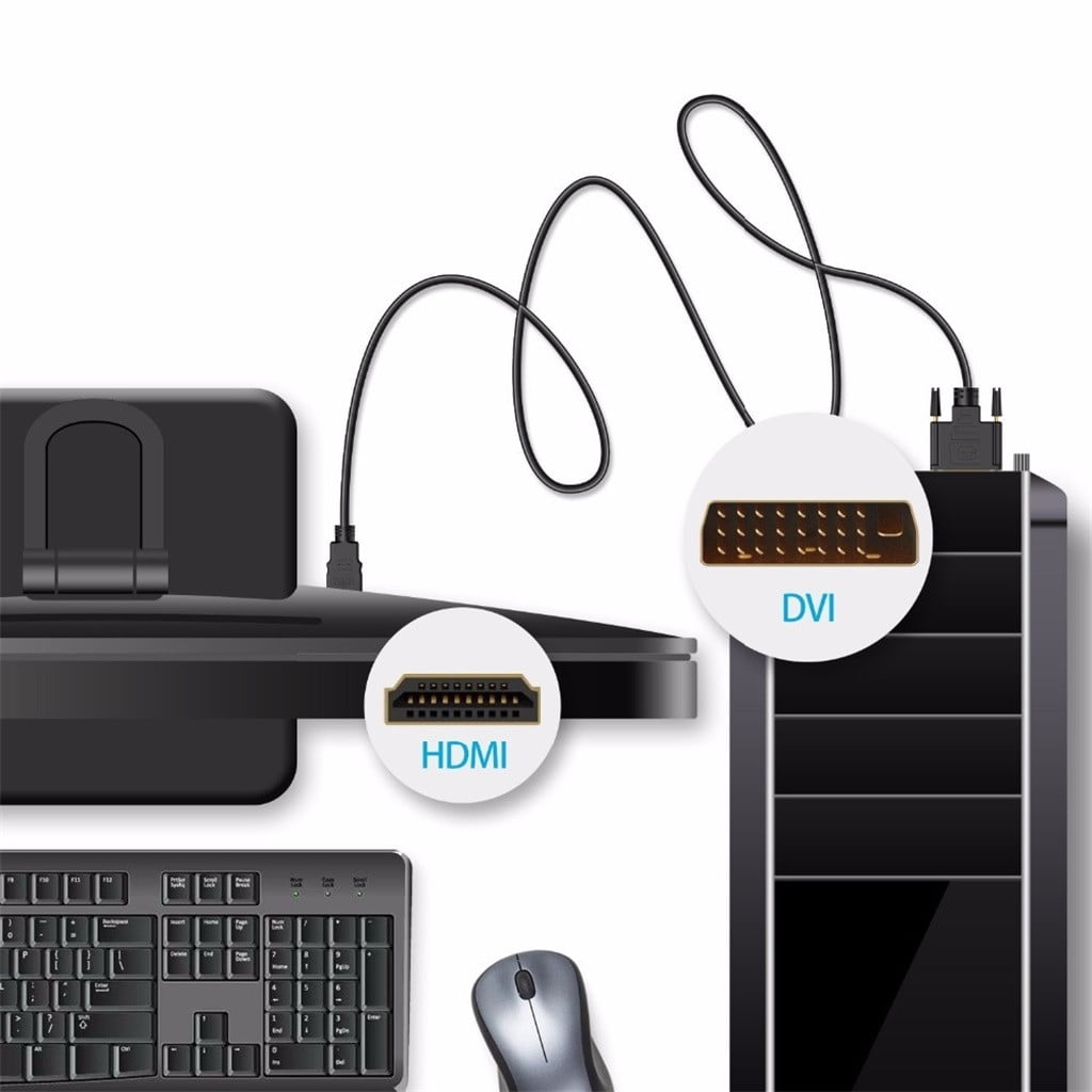 6FT HDMI to DVI D 24+1 Male Gold Adapter Cable HDTV LED LCD Cord Plug ...