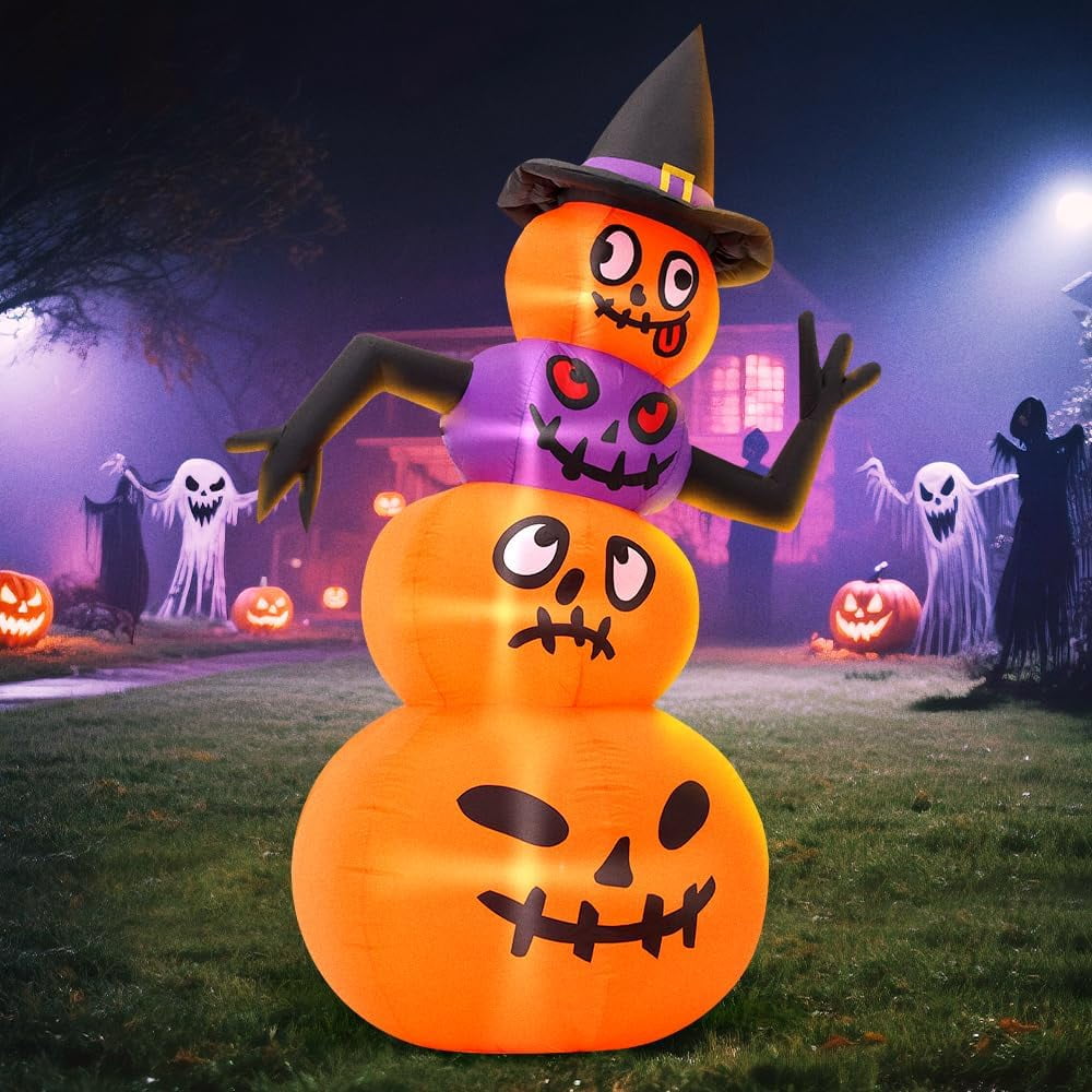 6FT Halloween Inflatable Decoration Blow up Pumpkins Inflatable with ...