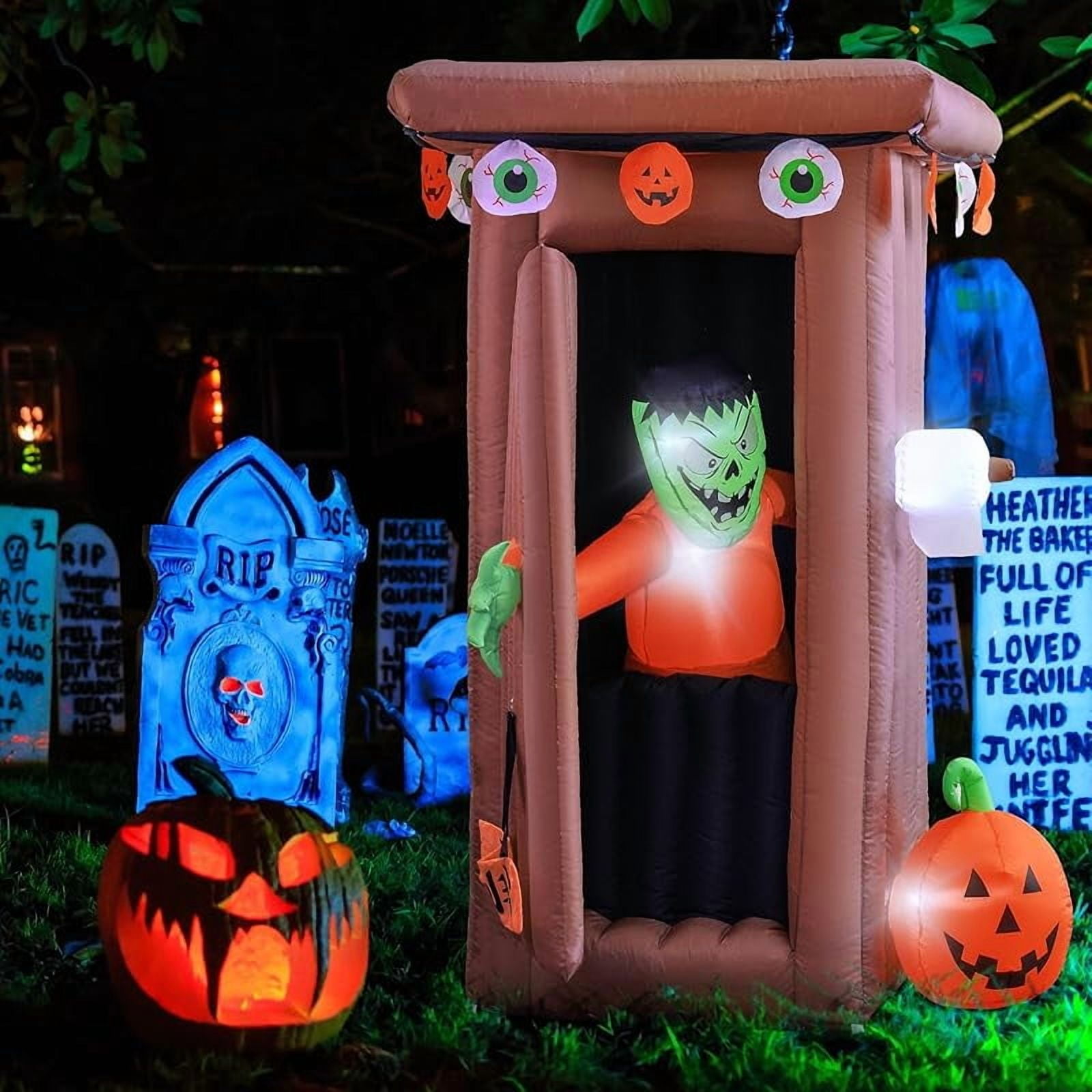 6FT Halloween Inflatable Outdoor Decoration Built-in LED- Self ...