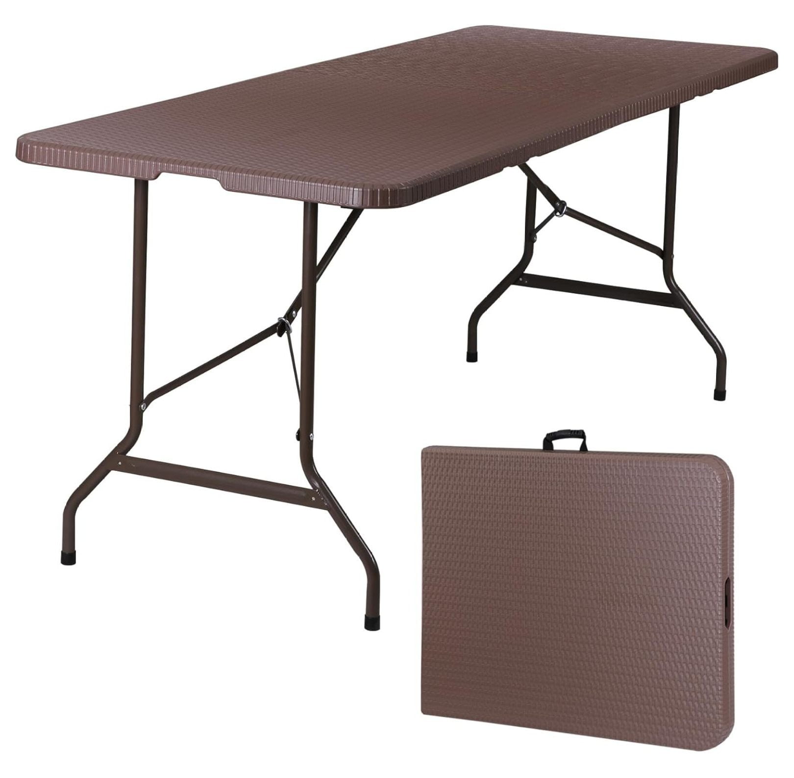 6FT Heavy Duty Folding Table for Indoor and Outdoor Use, Portable ...