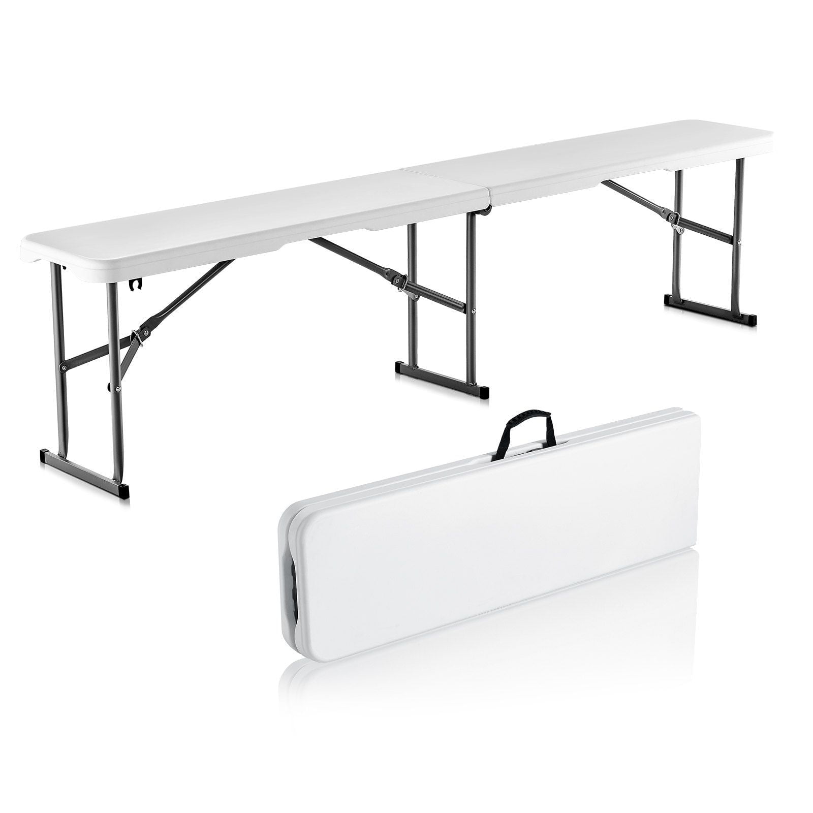 "6FT Heavy-Duty Plastic Folding Bench – Portable Outdoor Picnic Bench ...