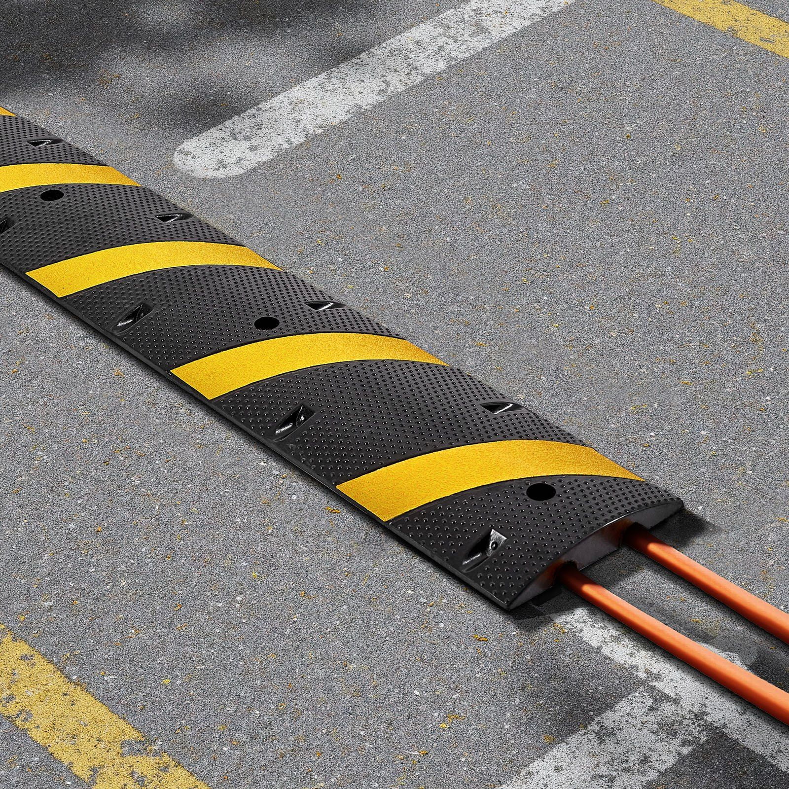 6FT Heavy-Duty Rubber Speed Humps, 22000 lbs Axle Load, 2 Cable ...