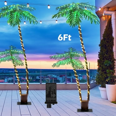 Lighted Palm Tree, 7 ft. Tree for Decorations Decor, LED Artificial ...