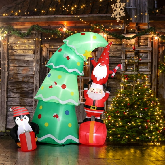 6FT Inflatable Christmas Tree Outdoor Decorations, Blow up Christmas ...